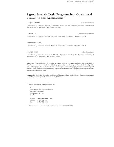 PDF Signed Formula Logic Programming Operational Semantics And