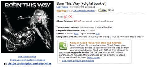 Amazon Issues Itunes Challenge Marks Down Lady Gagas Newest Album To
