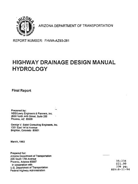Highway Drainage Design Manual Hydrology Pdf Flood Discharge Hydrology