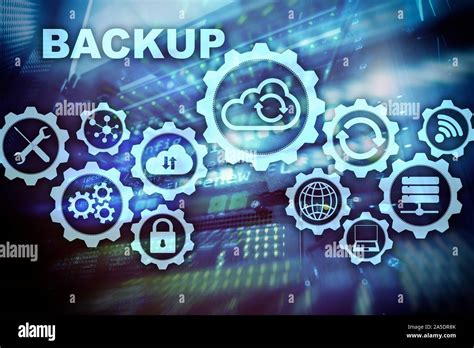 Backup System Recovery Technology Concept On Modern Server Room Background Stock Photo Alamy