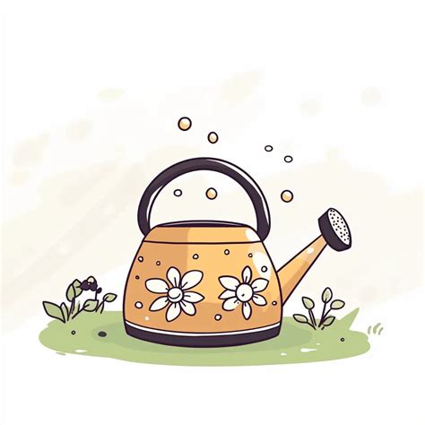 花柄じょうろと水やりの素材｜ai百科「シンテリ」で調べる語句・イラスト