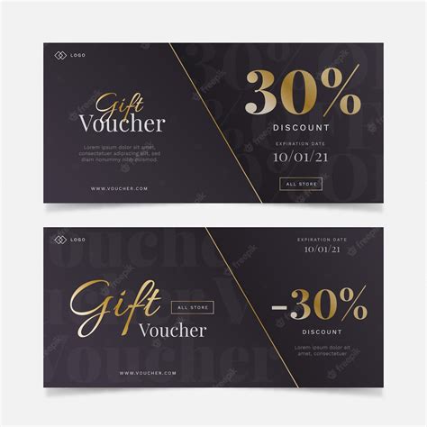 황금 선물 바우처 서식 파일 무료 벡터