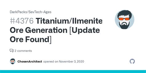 Titaniumilmenite Ore Generation Update Ore Found · Issue 4376