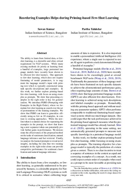 Pdf Reordering Examples Helps During Priming Based Few Shot Learning