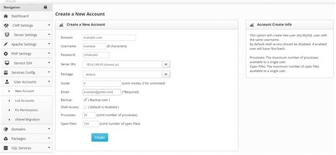 create domain in centos web panel nixtree