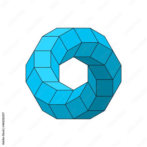 Impossible Toroidal Polyhedron Blue Impossible Infinite Shape Sacred Geometry Figure Optical