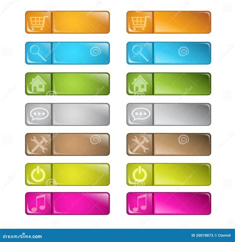 Vector Multicolored Glossy Rounded Square Buttons Stock Vector Illustration Of Glossy