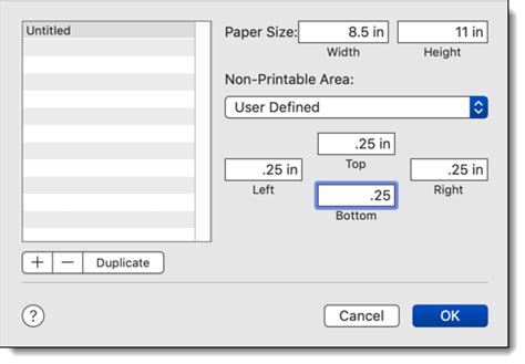 Change Printer Margins