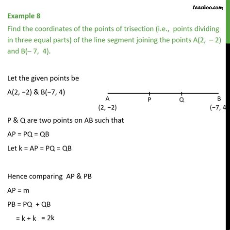 Example 8 Find Coordinates Of Points Of Trisection Section Formula