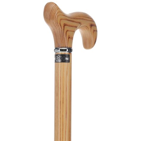 Scorched Ash Derby Walking Cane W Silver Collar