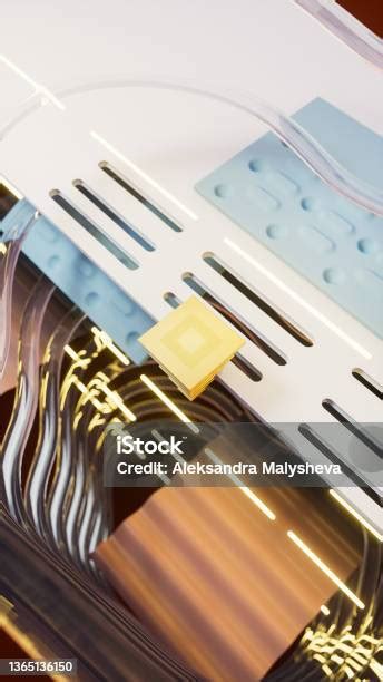 Prosesor Cpu Komputer Kuantum Chip Ai Komputer Yang Inovatif Render 3d