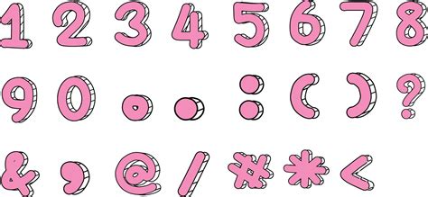 Color Line Number And Punctuation Mark 25706140 Vector Art At Vecteezy