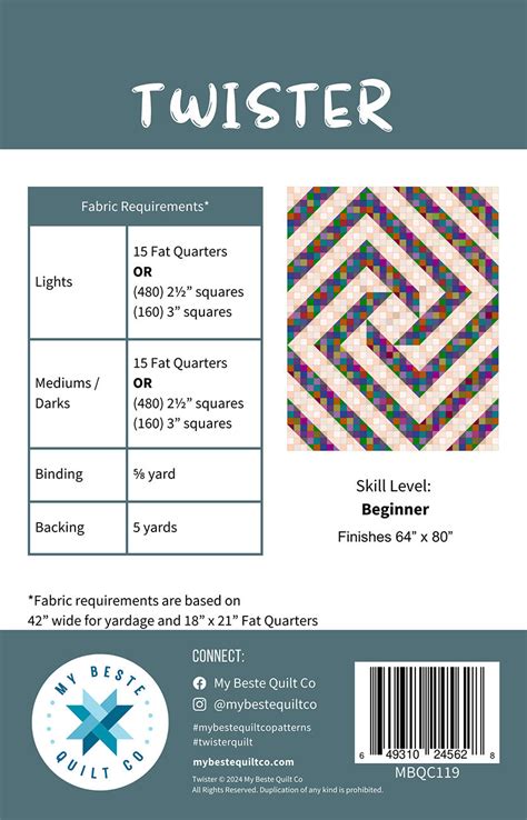 Twister Quilt Pattern Quilting Books Patterns And Notions