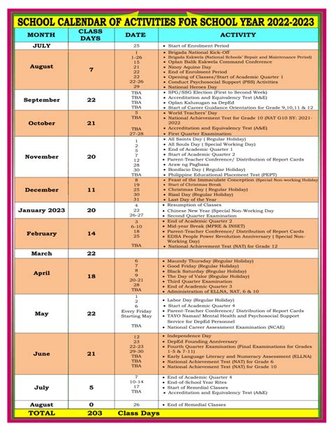 School Calendar Sy 2023 To 2024 Deped 2023 Printable Calendar