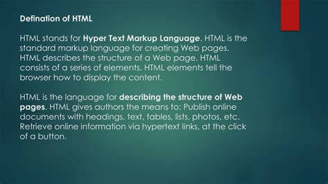 Ppt Introdution To Html Powerpoint Presentation Free Download Id