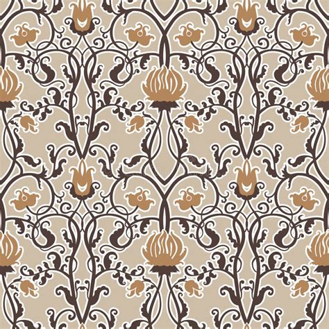 Vector Vintage Flowers Pattern Retro Seamless Texture Stock Vector