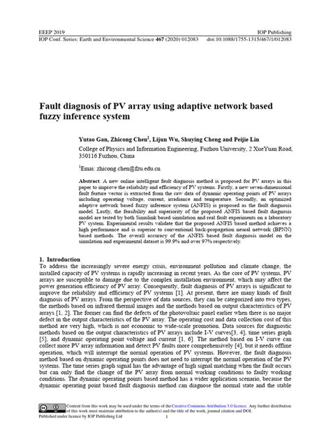 fault diagnosis of pv array us pdf machine learning photovoltaics