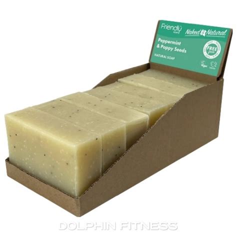 Friendly Soap Peppermint And Poppy Seeds Soap Bar 6 X 95g Naked