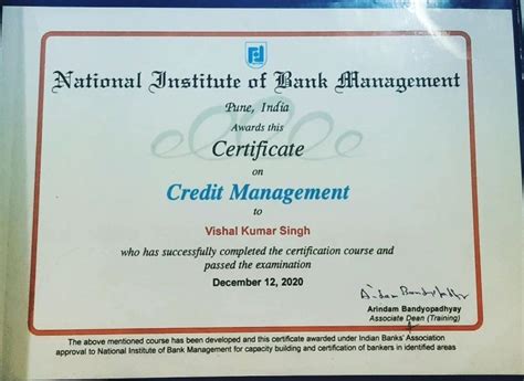 Vishal Kumar Singh On Linkedin Banking Nibm Learningeveryday Creditmanagement
