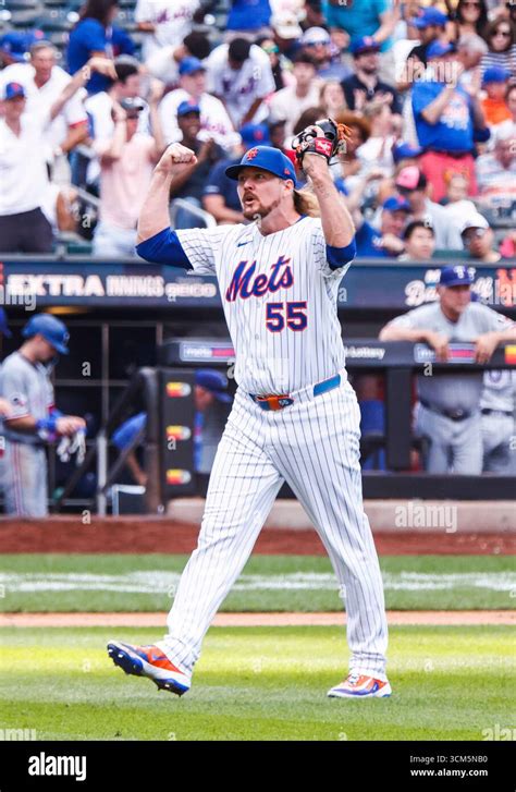 New York Mets Relief Pitcher Ryne Stanek Celebrates After A Baseball