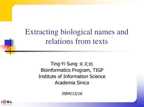 Ppt Extracting Biological Names And Relations From Texts Powerpoint