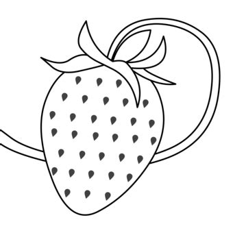 いちごの塗り絵イラスト｜無料イラスト・フリー素材なら「イラストac」