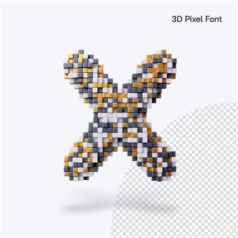 Premium PSD Digital Letter X Of Alphabet Pixel Font