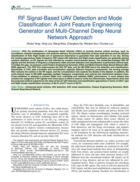 Pdf Rf Signal Based Uav Detection And Mode Classification A Joint Feature Engineering