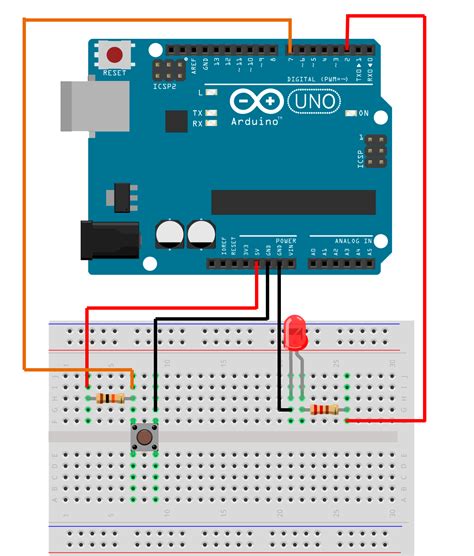 Arduino Com Um Semáforo Carro E Pedestre 5 Leds E Um Botão Do