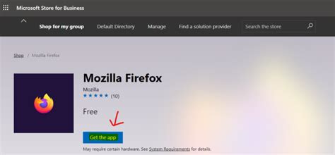 install mozilla firefox browser from microsoft store using mem intune