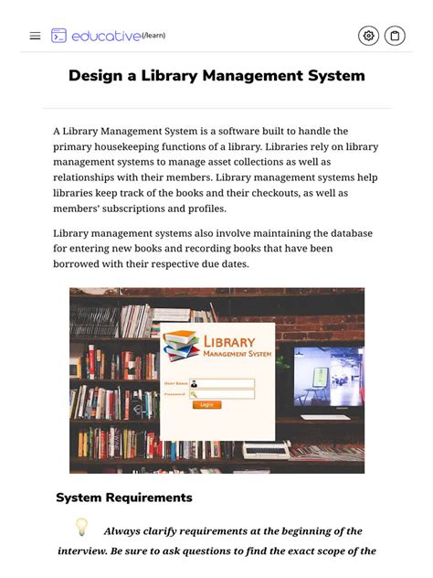design a library management system pdf class computer programming