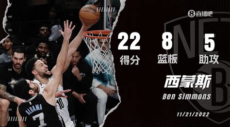 给你一张过去的西帝！西蒙斯13中11砍2285 正负值19全场最高 直播吧