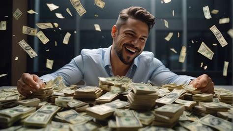 Happy Sucessful Man Having A Lot Of Money Insan Incil