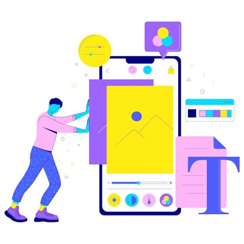 스마트폰 Ui Ux 디자인 프리미엄 벡터
