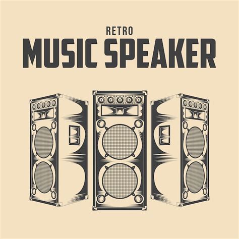 빈티지 음악 스피커 벡터 일러스트 레이 션 프리미엄 벡터