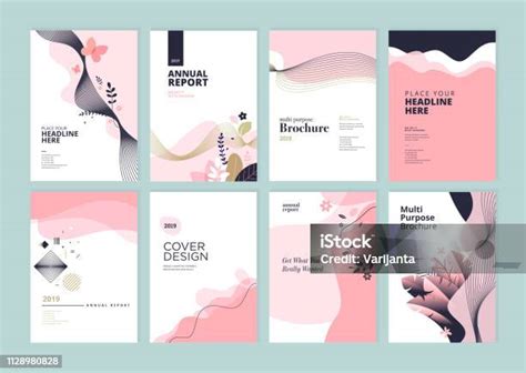 안내 책자의 설정 연간 보고서 및 커버 아름다움 스파 웰빙 천연 제품 화장품 패션 의료에 대 한 서식 파일 디자인 전단지에 대한 스톡 벡터 아트 및 기타 이미지 Istock
