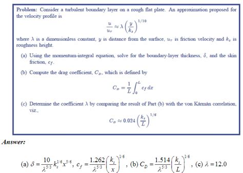 Solved Problem Consider A Turbulent Boundary Layer On A