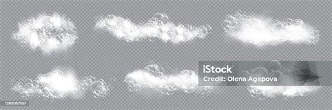 투명 한 배경에 거품 고립 된 벡터 일러스트와 목욕 거품 비누 샴푸와 비누 거품 거품 의 세트는 벡터 일러스트를 거품 3차원