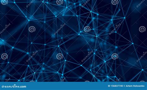 Big Data Visualization Abstract Background With Connecting Dots And Lines 3d Rendering High