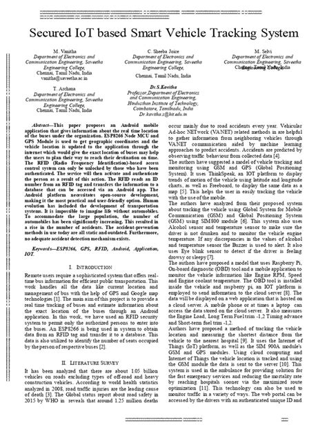 Secured Iot Based Smart Vehicle Tracking System Pdf