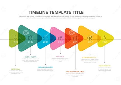Simple Overlay Timeline Graph Template With Overlay Triangle Blocks Stock Vector Illustration