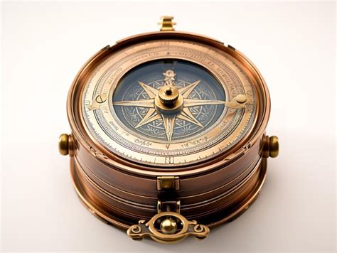Premium Photo Vintage Compass Navigational Elegance Isolated On White
