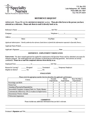 Fillable Online Reference Request Doc Fax Email Print PdfFiller