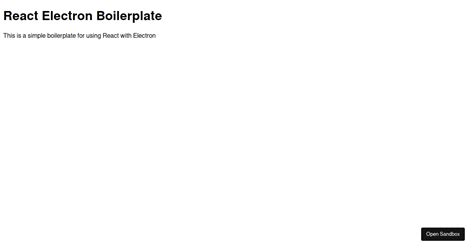 React Electron Boiler Codesandbox