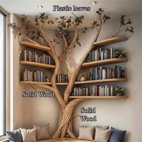 Tree Floating Corner Bookshelf With Corner Bench Lshaped Bench Corner Hallway Bench Driftwood