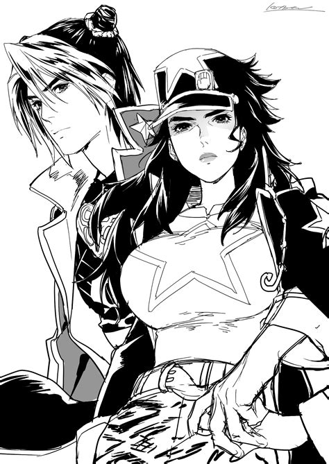 Kujo Jotaro And Kujo Jolyne Jojo No Kimyou Na Bouken And 1 More Drawn