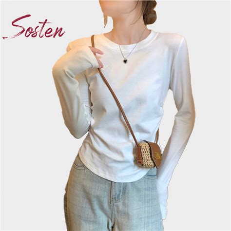 【ready Stock】st332 M 2xl Korean Style Long Sleeve T Shirt Round Neck