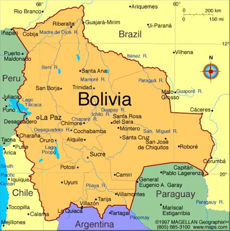 Mapa Politico De Bolivia