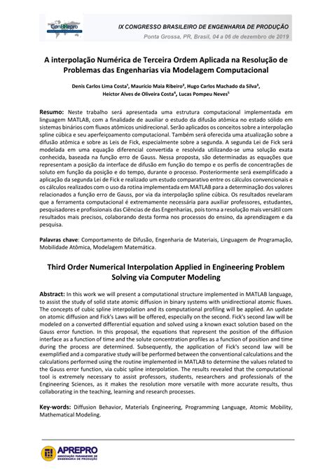 Pdf Third Order Numerical Interpolation Applied In Engineering