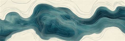 Artistic Representation Of Flowing Water With Intricate Line Patterns Creating A Dynamic Visual